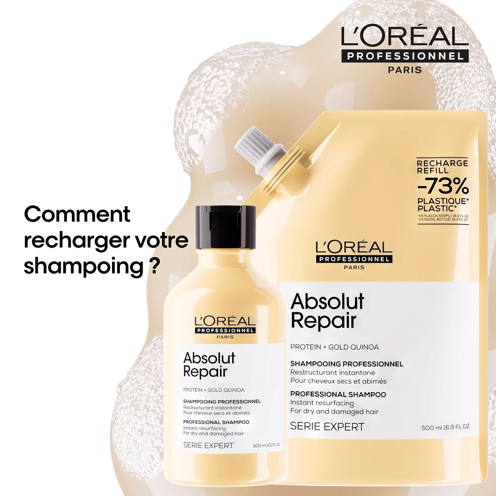 Shampooing restructurant instantané Absolut Repair recharge 500ml ...
