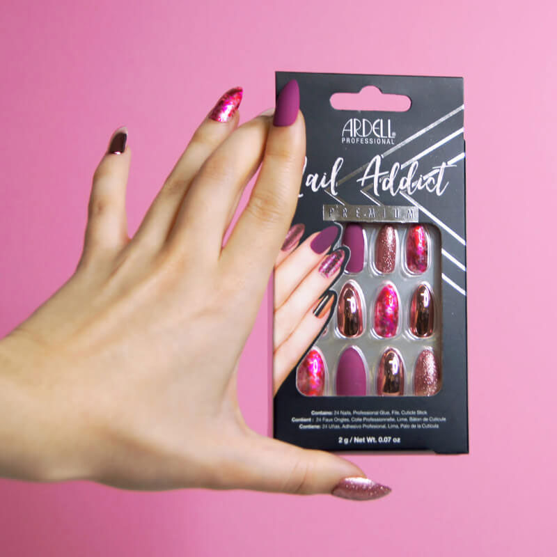 Faux ongles Nail Addict pink foil | laboutiqueducoiffeur.com