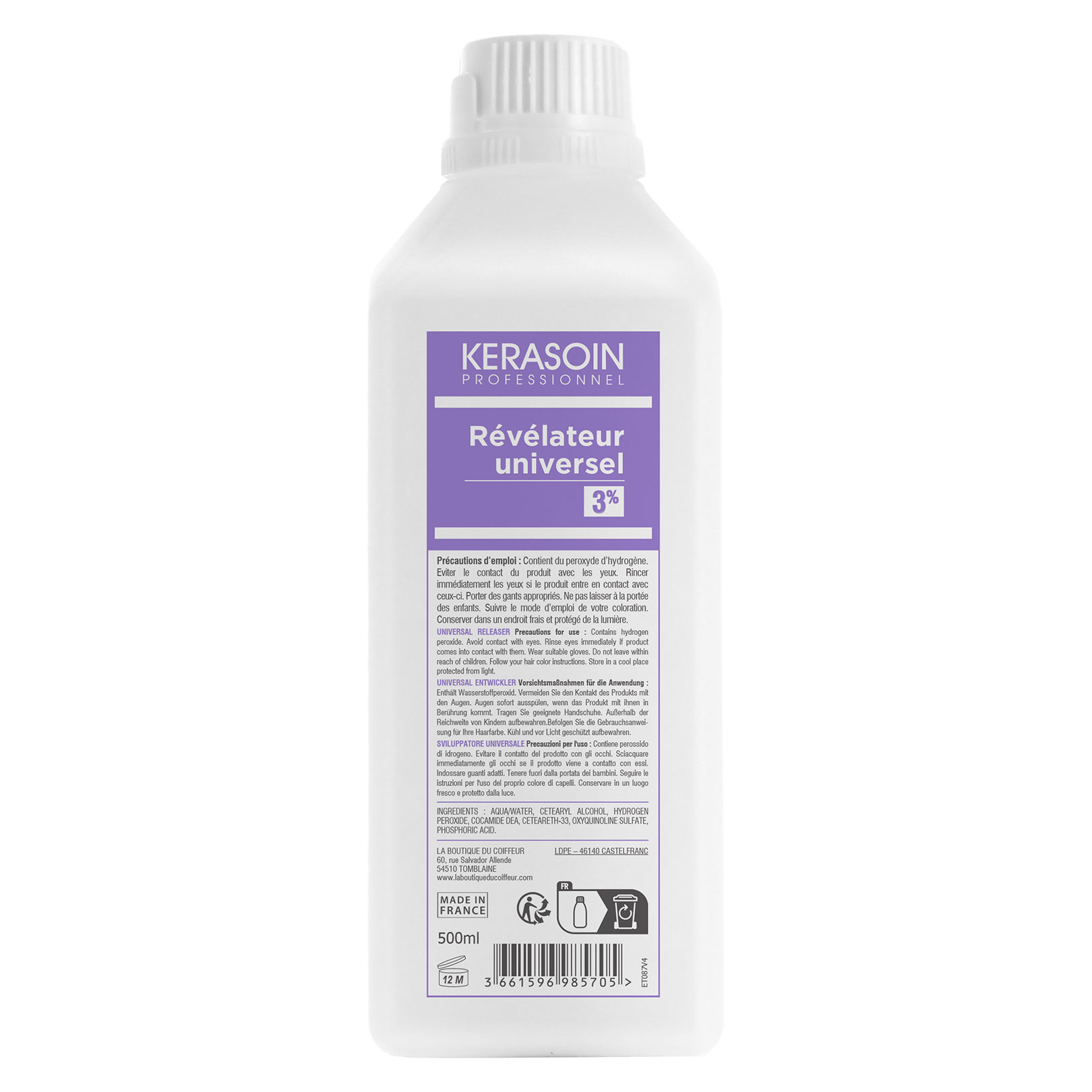 Révélateur universel 3% 500ml | laboutiqueducoiffeur.com