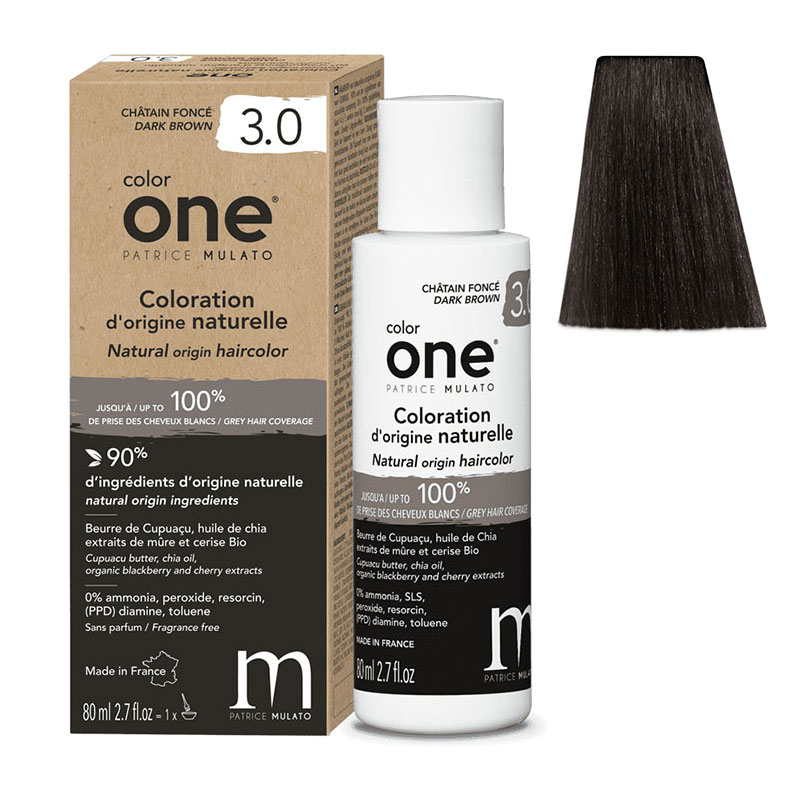 Coloration d'origine naturelle Color One 3.0 châtain foncé ...